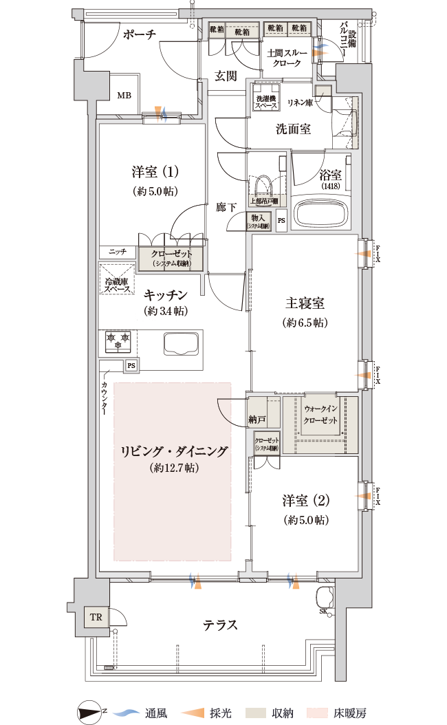 間取り Gtype｜【公式】バンベール藤が丘ヒルズ｜名古屋市の新築分譲マンション【矢作地所株式会社】